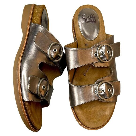 Sofft | Shoes | Sofft Brooklynsandalspewterleathersize9 | Poshmark